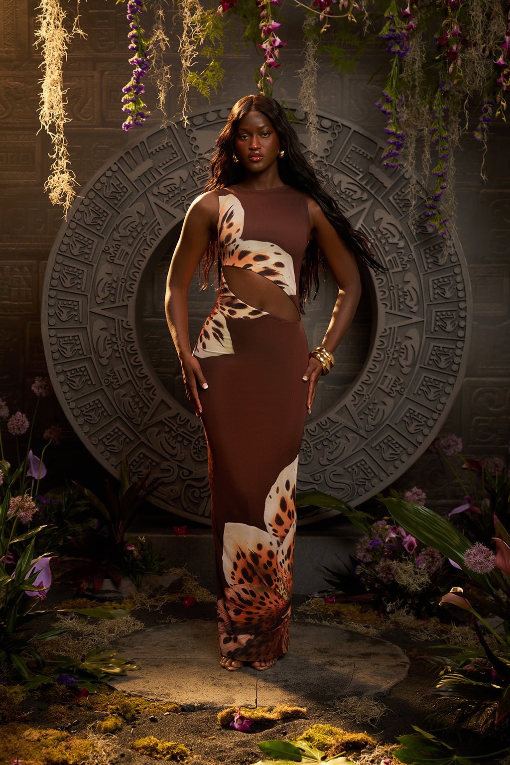 BLU SLASH DETAIL MAXI DRESS – Murci